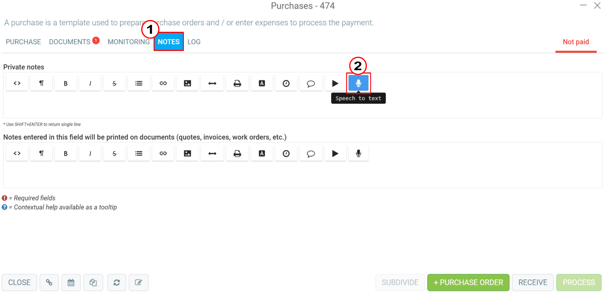 Add Text by Voice in the Notes Tab – V2V Technologies Help Center