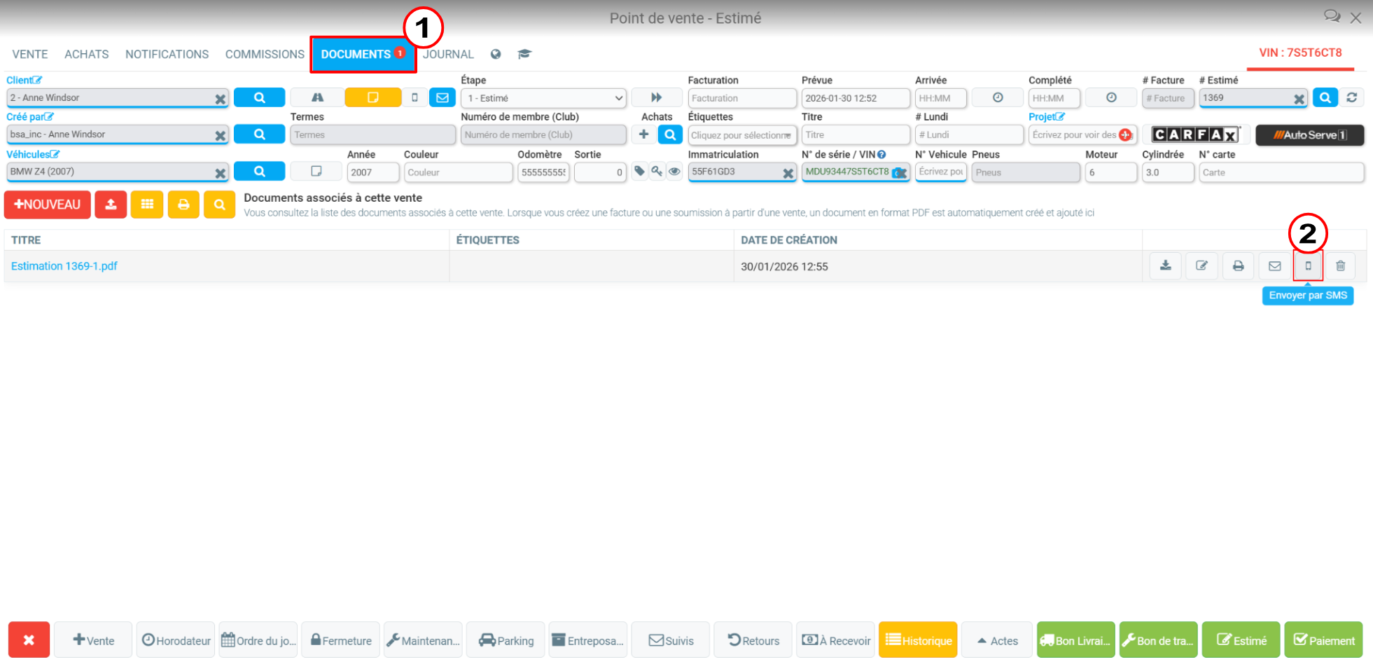 Configurer un modèle pour un SMS avec un estimé – Centre d'aide de V2V ...