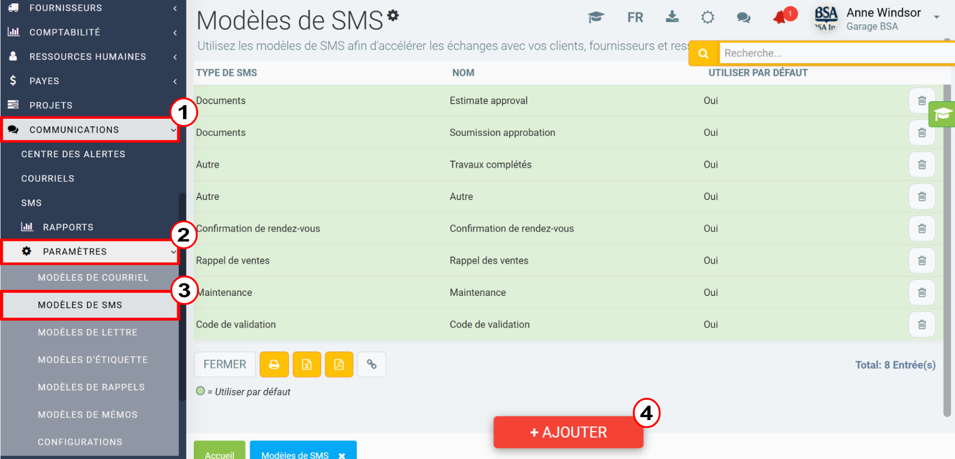 Configurer un modèle pour un SMS avec un estimé – Centre d'aide de V2V ...